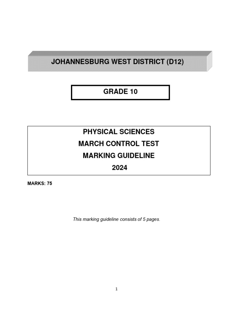 March Control Test MARCH 2024 Marking Guideline | Download Free PDF ...