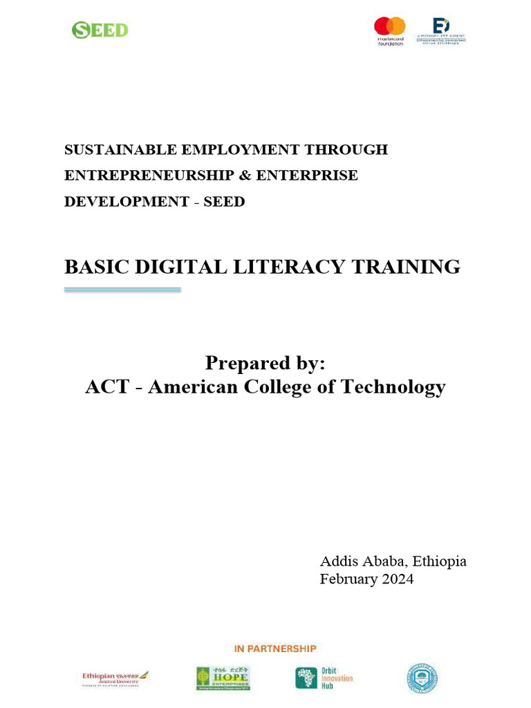 SEED Digital Literacy TOT Manual | PDF | Operating System | Graphical User Interfaces