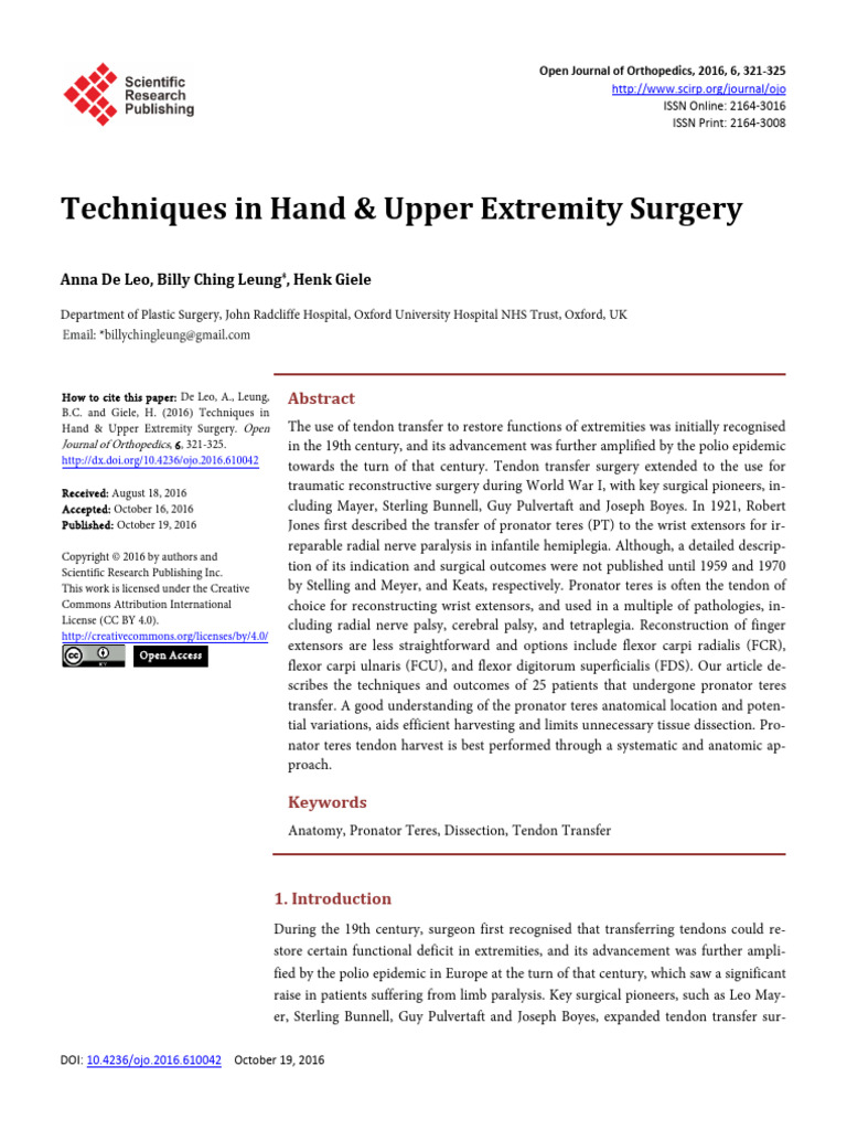 Techniques in Hand and Amp Upper Extremi | PDF | Human Anatomy | Limbs ...