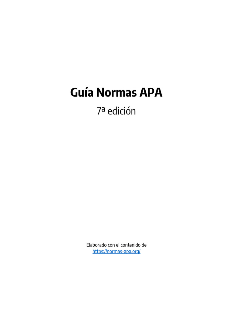 Guía de Normas APA 7ª Edición | PDF | Estilo apa | Puntuación