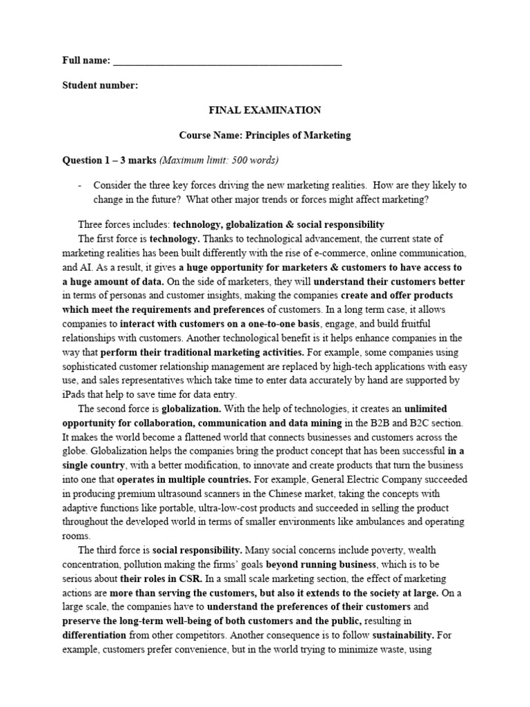 MCB - Final Exam - Dec 2023 - ENGLISH | PDF | Brand | Marketing