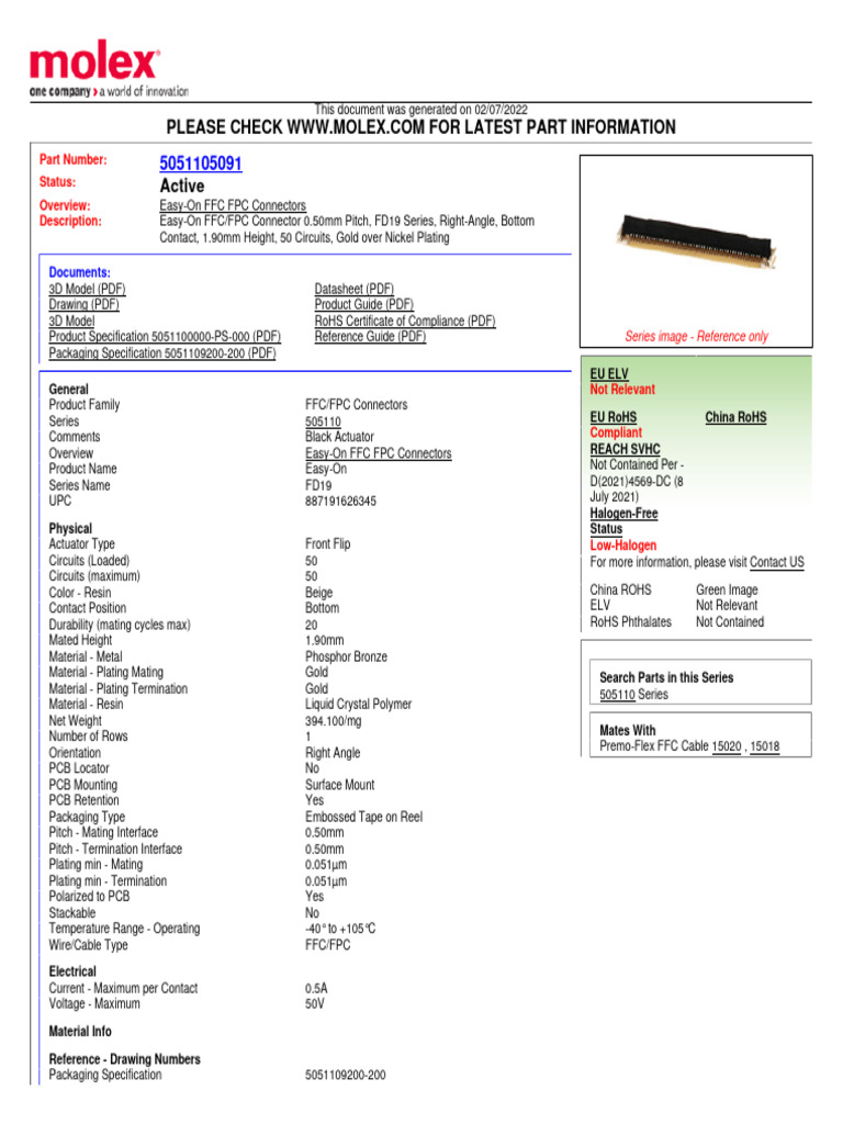 FFC FPC Connectors | PDF | Printed Circuit Board | Electrical Connector
