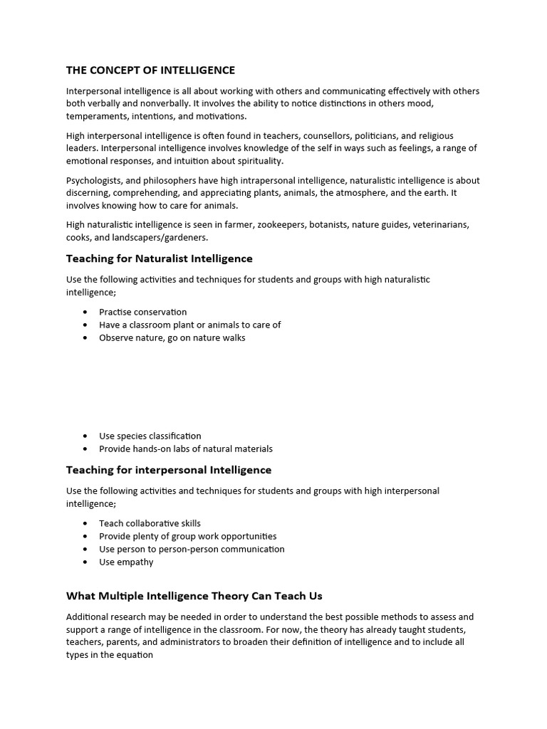 The Concept of Intelligence | PDF