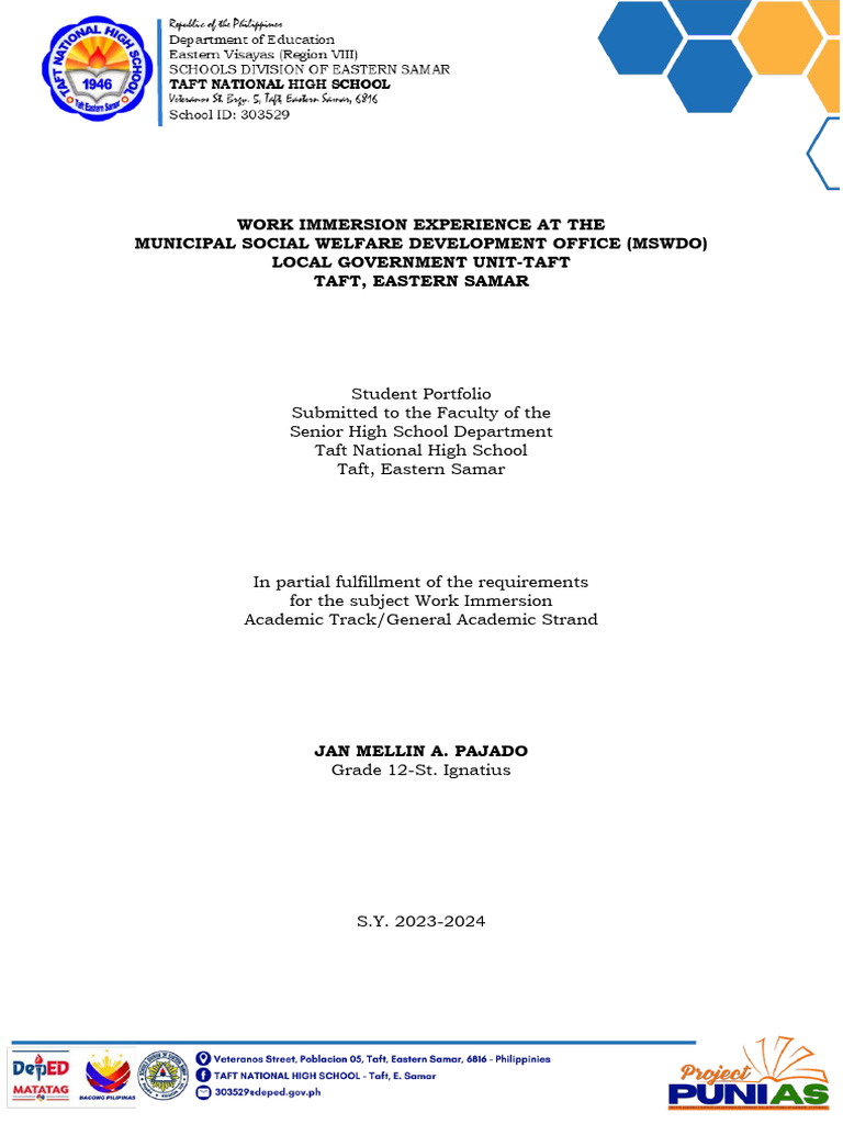 Narrative Accomplishment Report Work Immersion | PDF | Human Communication