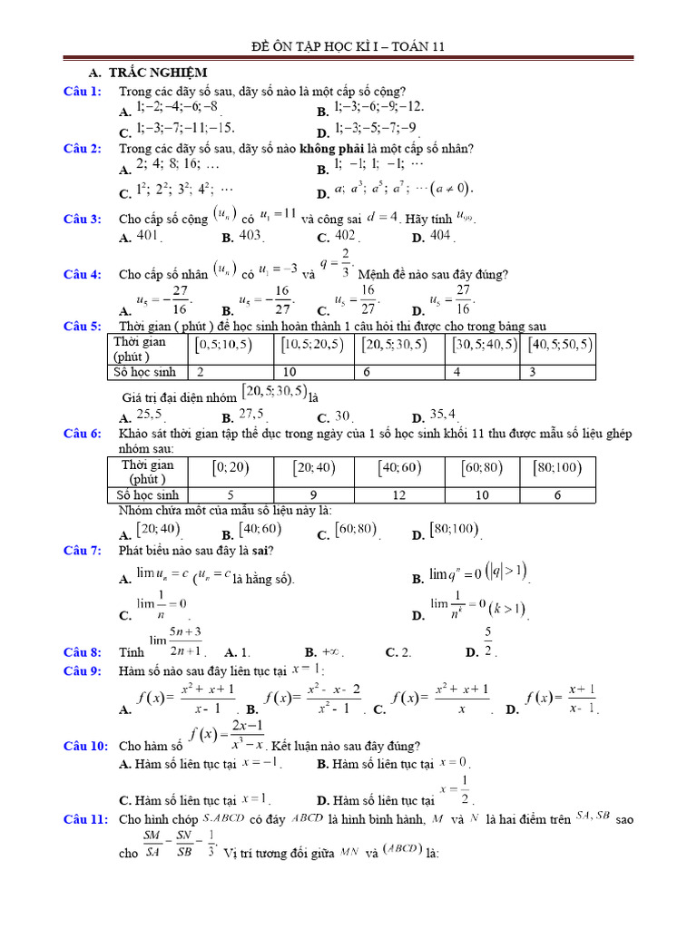 ĐỀ HKI - SỐ 11 | PDF