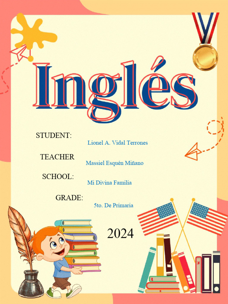 Carátula de Inglés para Primaria 2024 | PDF