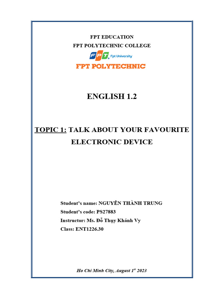 Nguyen Thanh Trung's Personal Reflections | PDF | Clothing | Healthy Diet