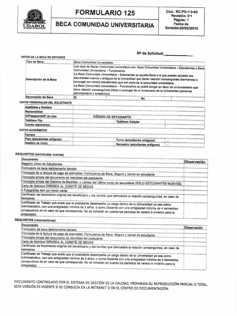 Formulario 125 | PDF | Gobierno