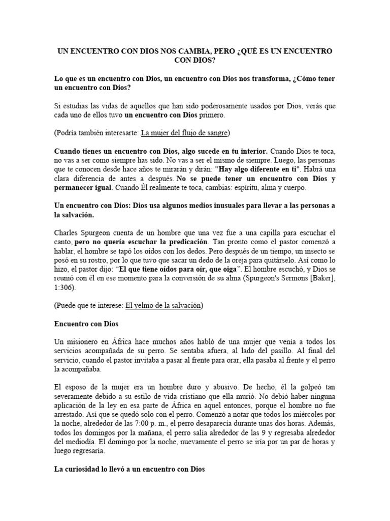 Un Encuentro Con Dios Nos Cambia | PDF | Jesús | Pablo el apóstol