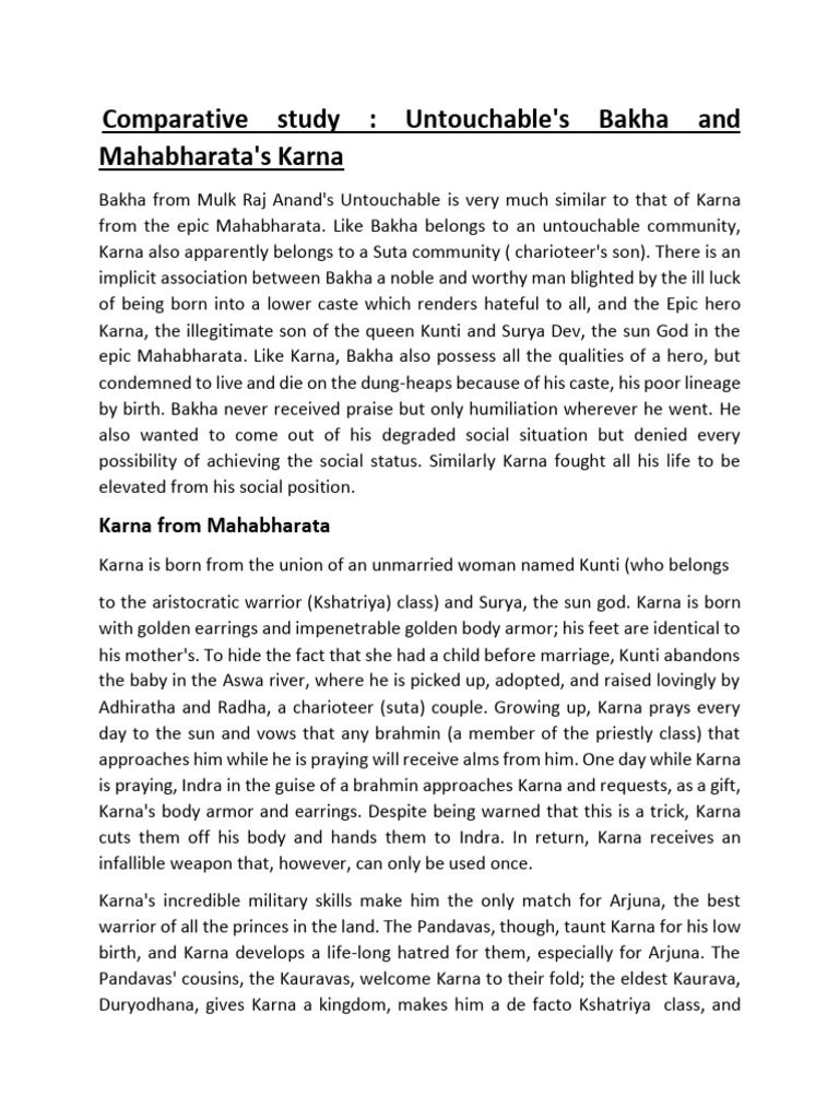 Bakha and Karna. | PDF | Mahabharata | Vaishnava Texts