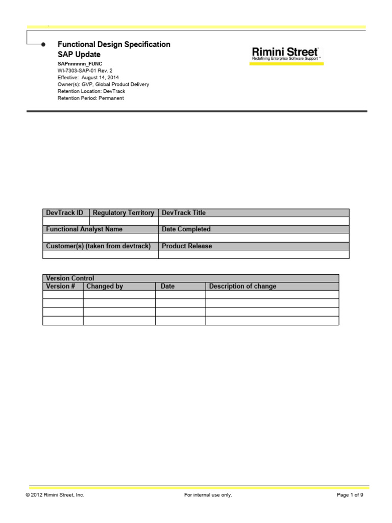 Wi 7303 Sap 01 Sapnnnnnn Func | PDF | Specification (Technical Standard) | Documentation