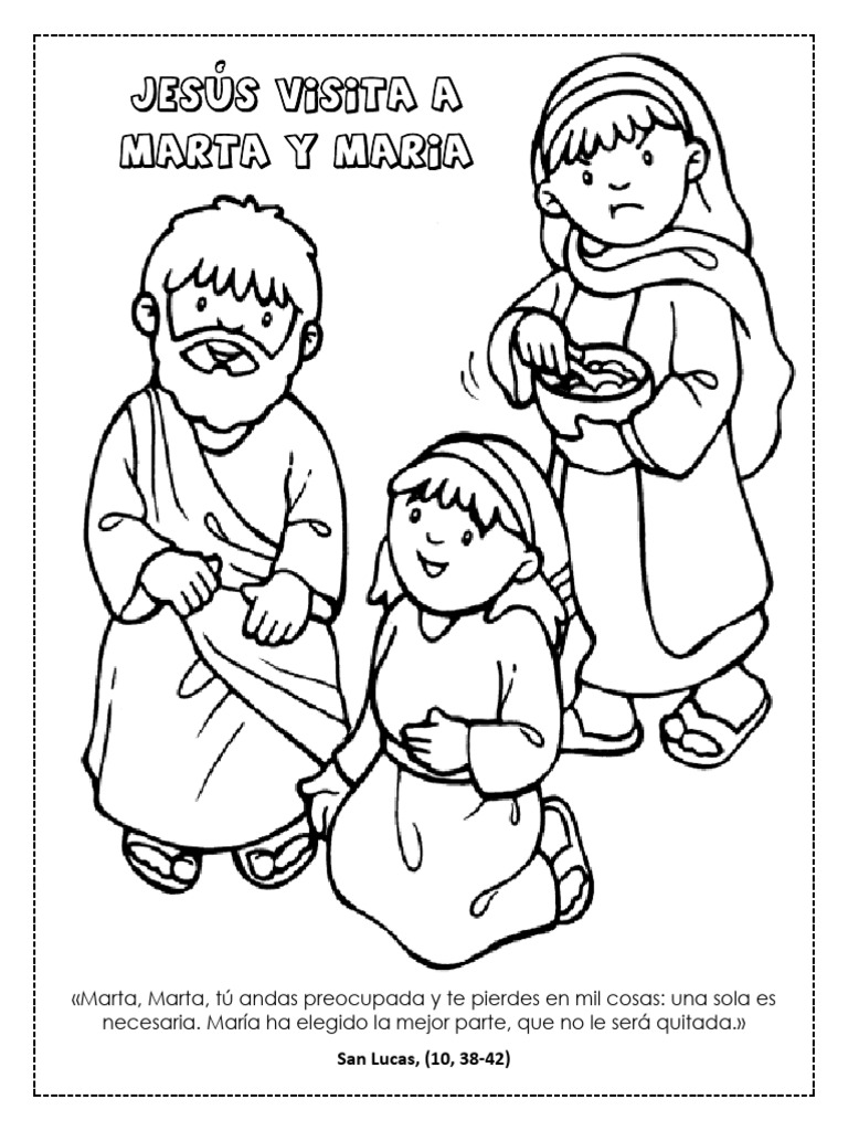 Marta y María para Colorear 2 | PDF