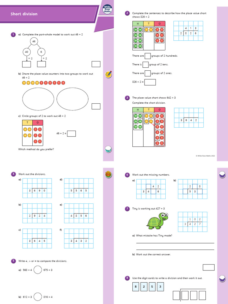 Y5 Spring Block 1 WO7 Short Division | PDF | Mathematics