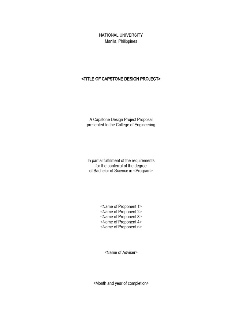 Capstone Design Project Proposal | PDF | Prior Art | Methodology