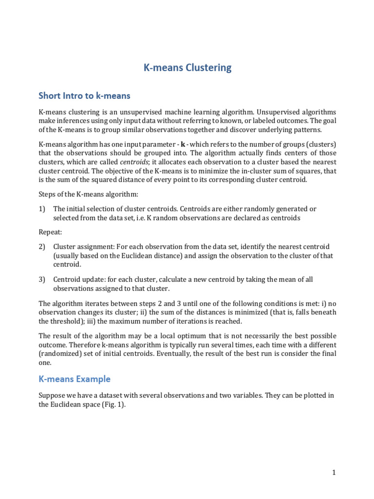 7_K-means_Clustering | PDF | Cluster Analysis | Machine Learning
