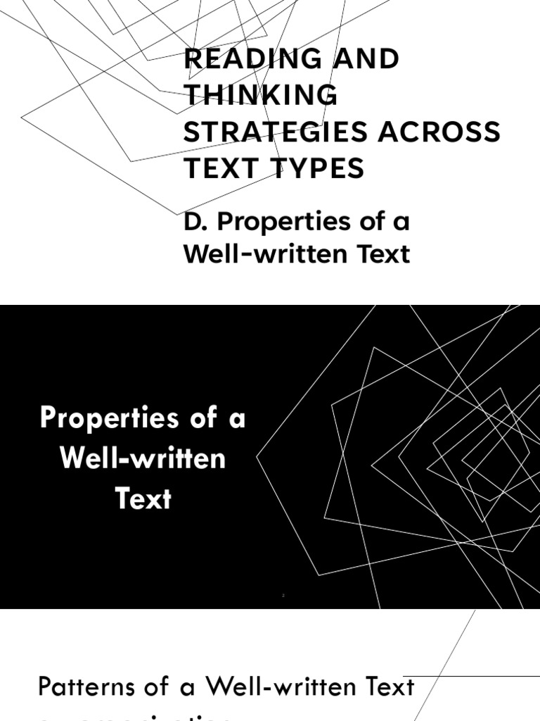 RWS-L4-Properties of A Well-Written Text - Student's | PDF ...