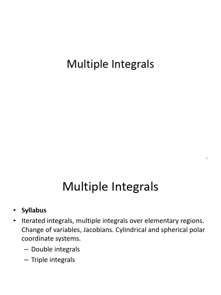 Multiple Integrals Pdf Integral Geometry
