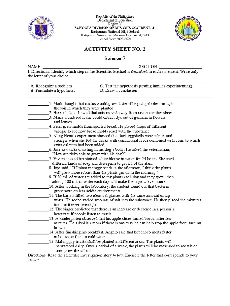 Scientific Investigation Part 2 | PDF | Experiment | Hypothesis