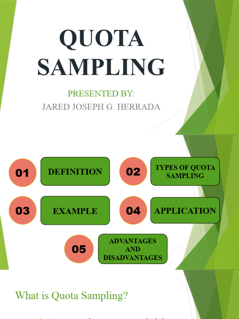 Quota Sampling: Types and Applications | PDF | Sampling (Statistics ...