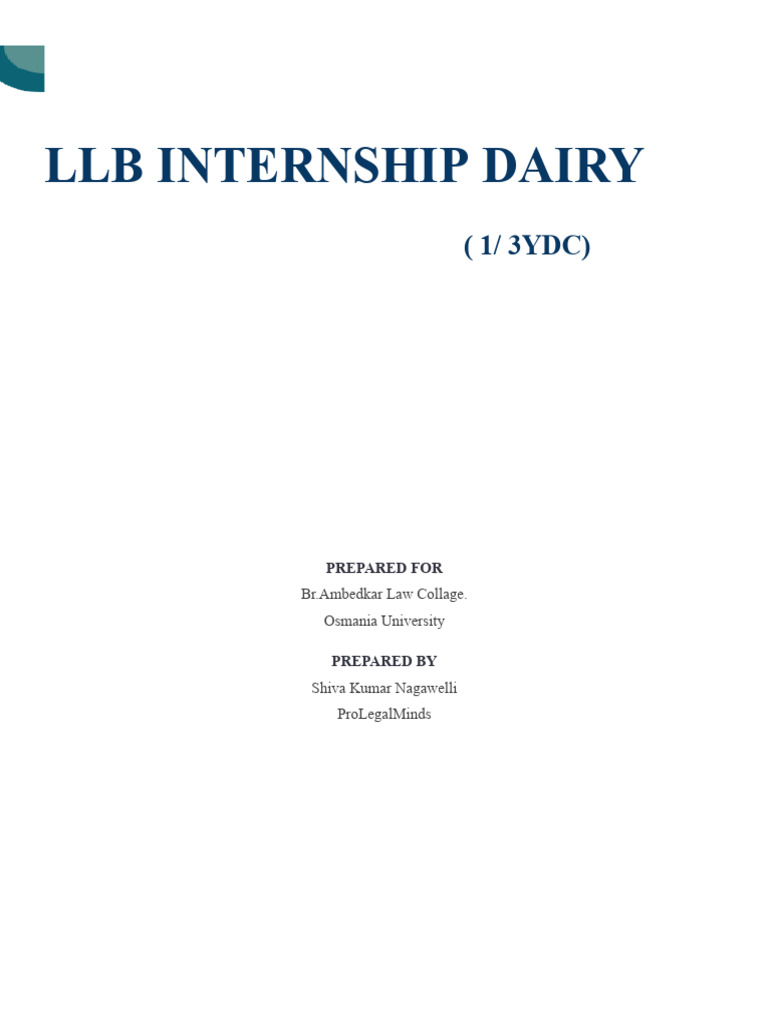 LL.B 3YDC Internship 1st Year Dairy - Osmania University | PDF ...