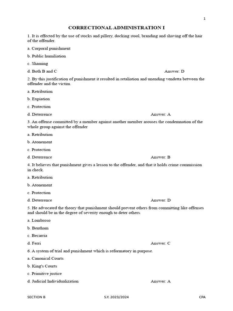 Correctional Administration I 1 | Download Free PDF | Prison | Pardon