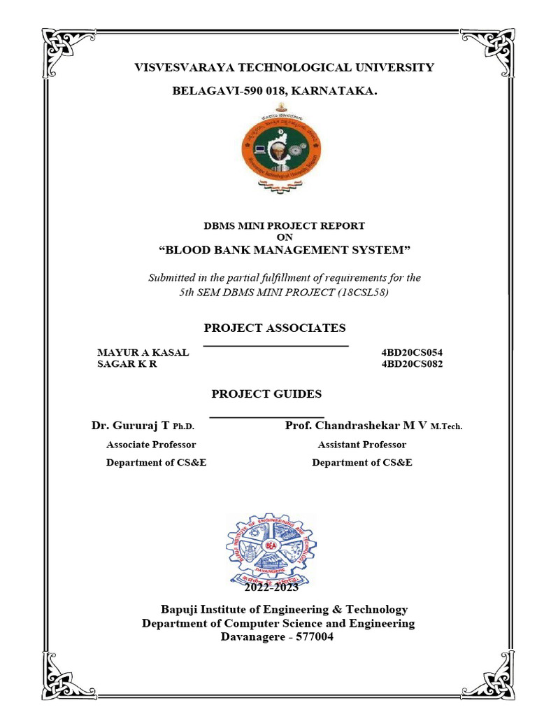 Bood Bank Report FINAL | PDF | Php | Databases Bood Bank Report FINAL | PDF | Php | Databases
