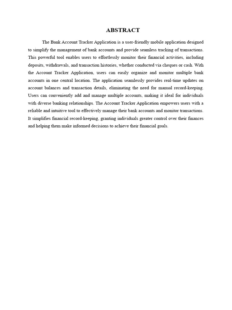 ABSTRACT Accountstracker | PDF | Android (Operating System) | Databases