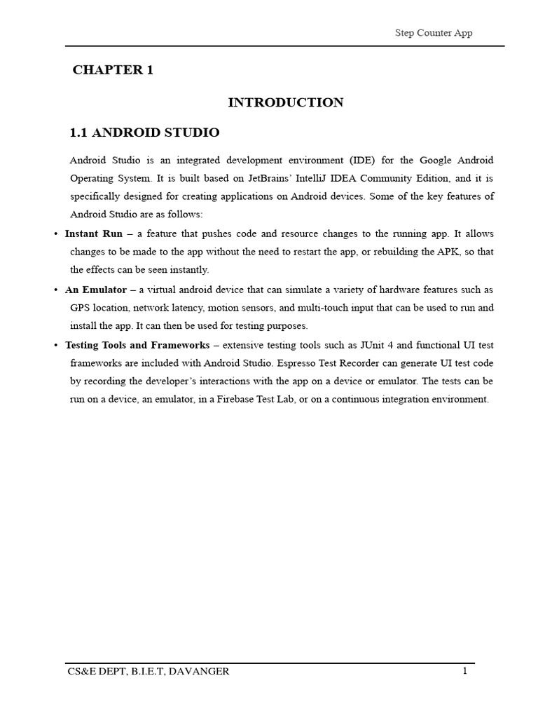 1.1 Android Studio: Step Counter App | PDF | Android (Operating System) | Mobile App