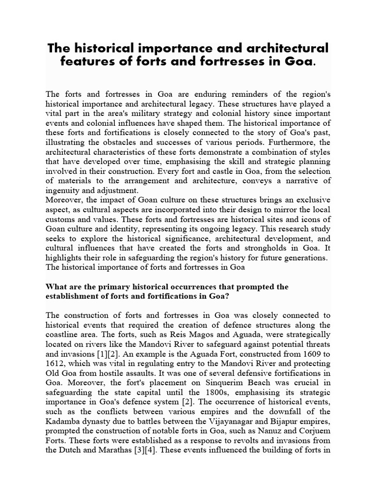 The Historical Importance and Architectural Features of Forts and ...