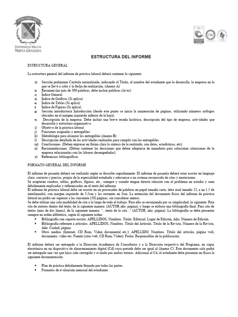 Estructura Del Informe | PDF | Bibliografía | Informática