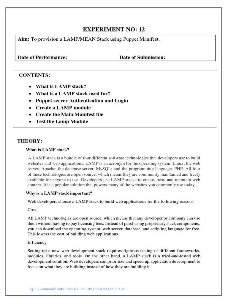 Exp 12 | PDF | Web Development | Dynamic Web Page