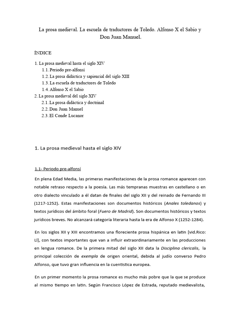 La Prosa Medieval | PDF | Prosa