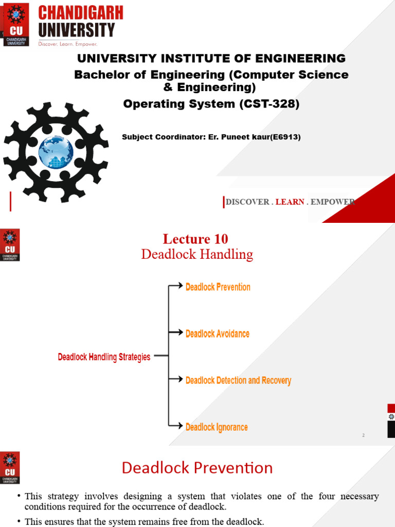 L 10 Deadlock Handling | PDF | Concurrency (Computer Science) | Computer Science