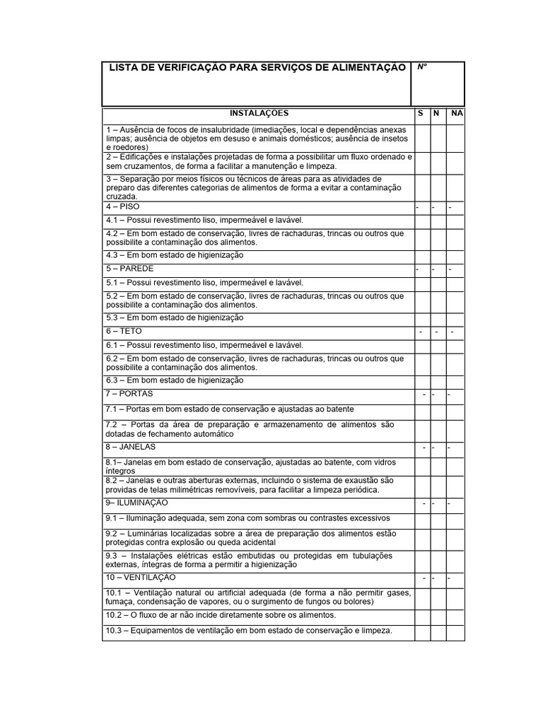 Check List | PDF | Embalagem e rotulagem | Desperdício