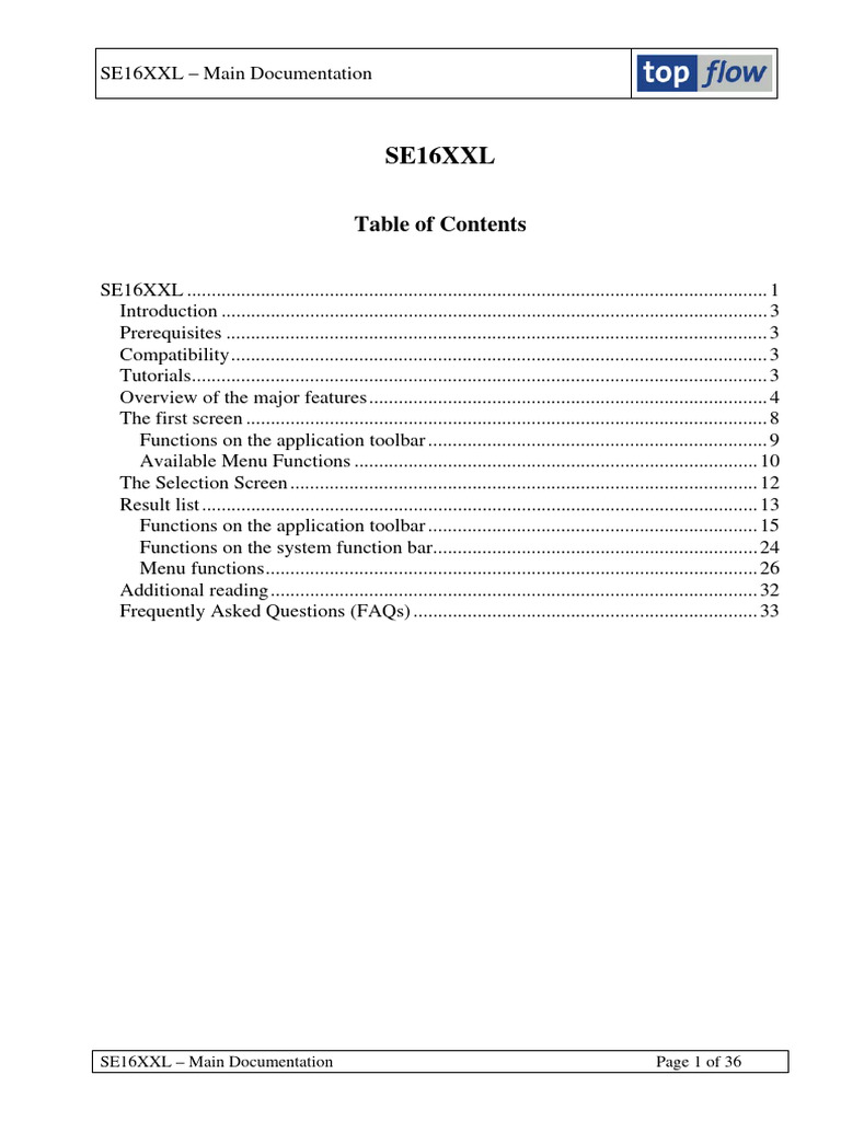 SE16XXL Main Docu EN | PDF | Spreadsheet | Databases