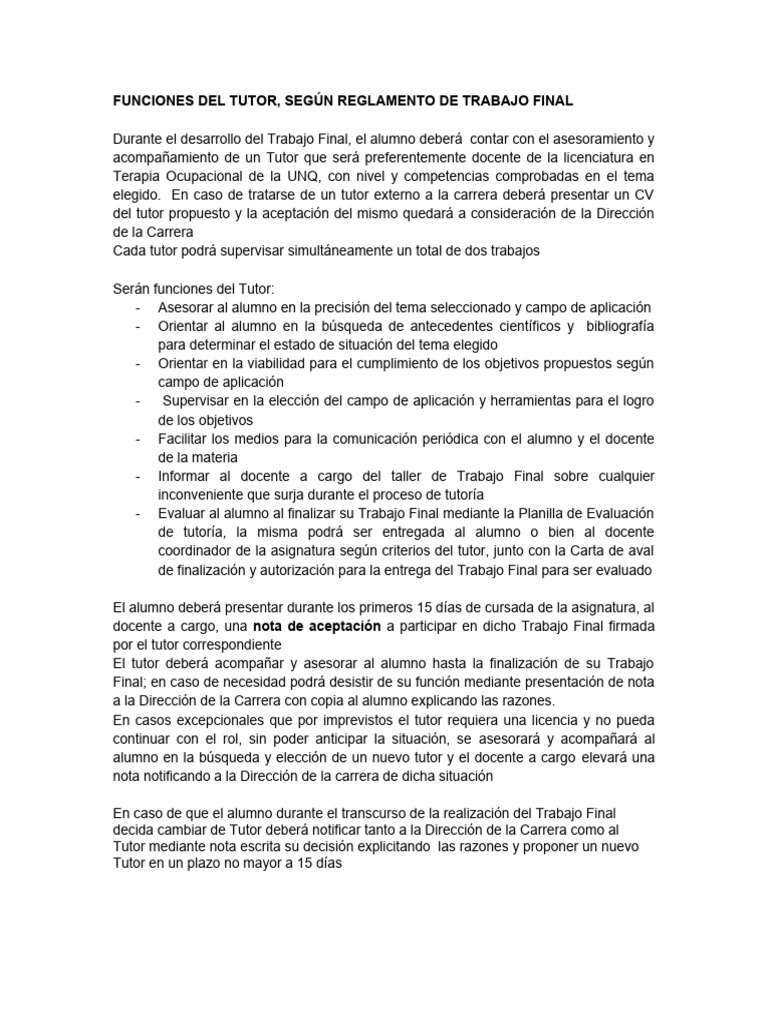 Funciones Del Tutor | PDF