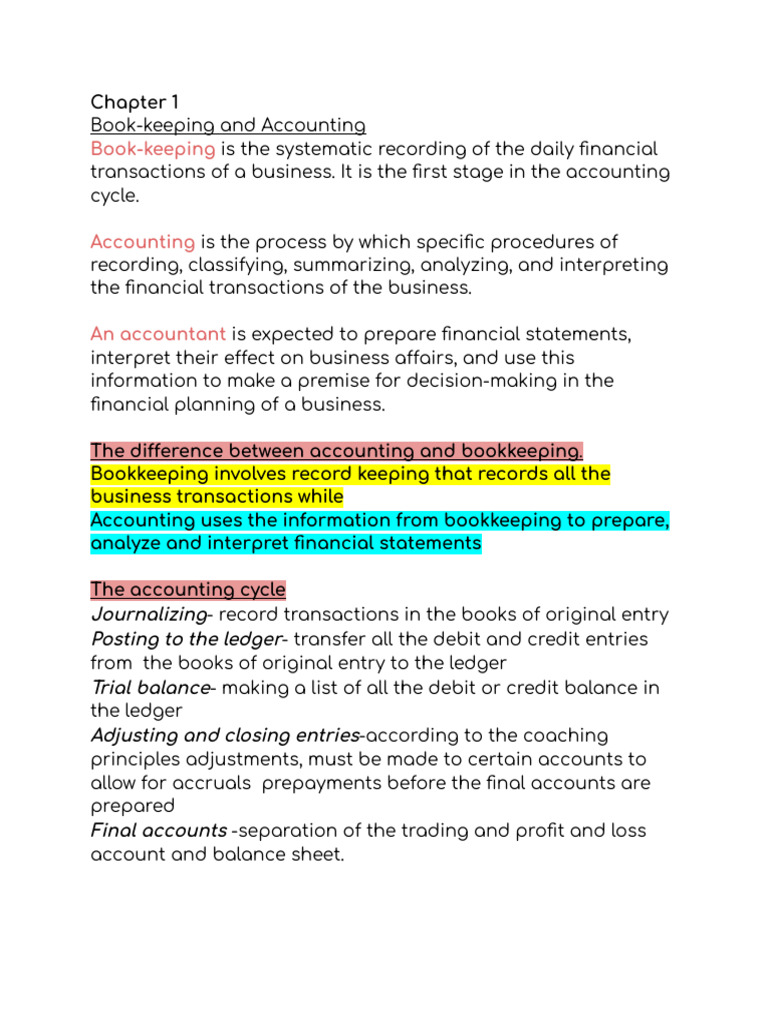 POA Revision | PDF | Debits And Credits | Bookkeeping