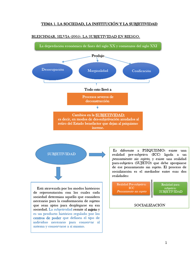 Cuadro Tema 1-LA SOCIEDAD, LA INSTITUCIÓN Y LA SUBJETIVIDAD | PDF | Sociedad | Democracia