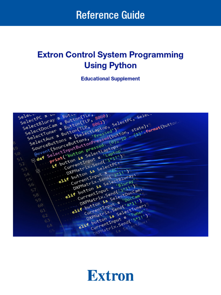 Extron CNTRL Sys Prog Using Python C | PDF | Python (Programming Language) | Graphical User ...