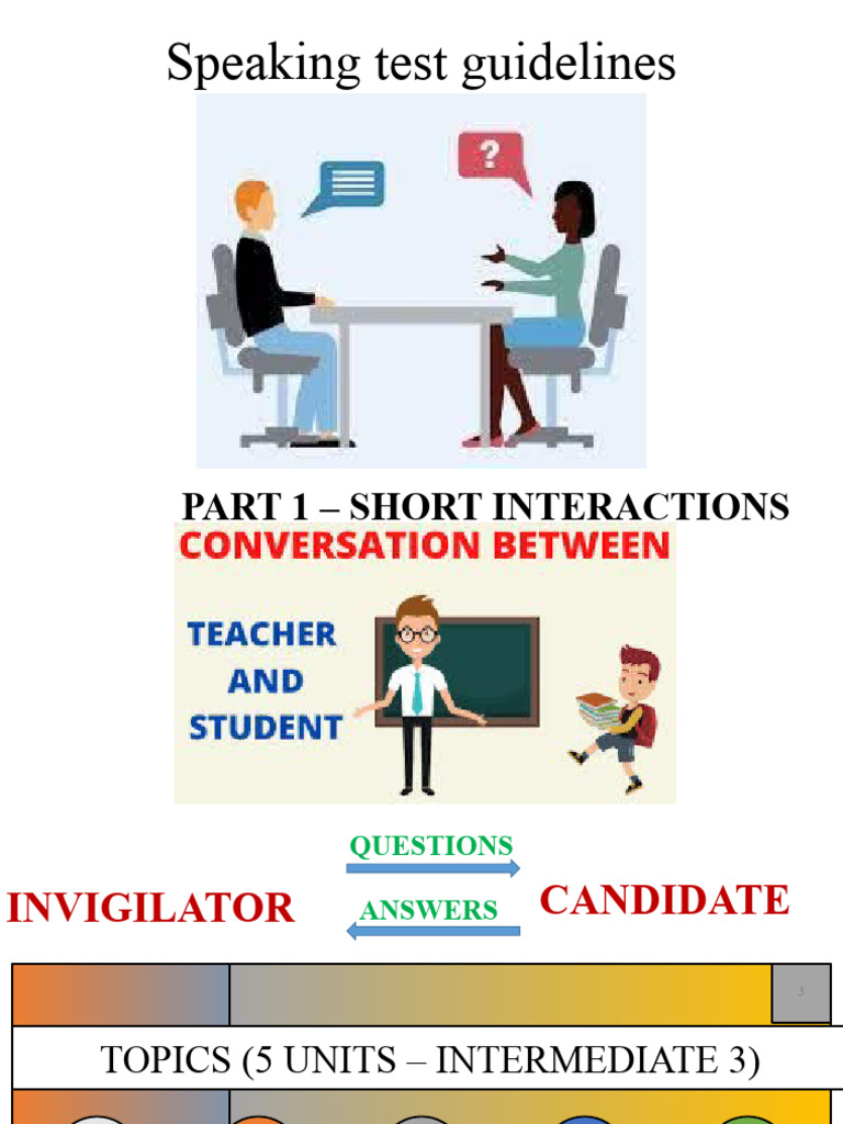 Speaking Test Guidelines Pdf Brainstorming