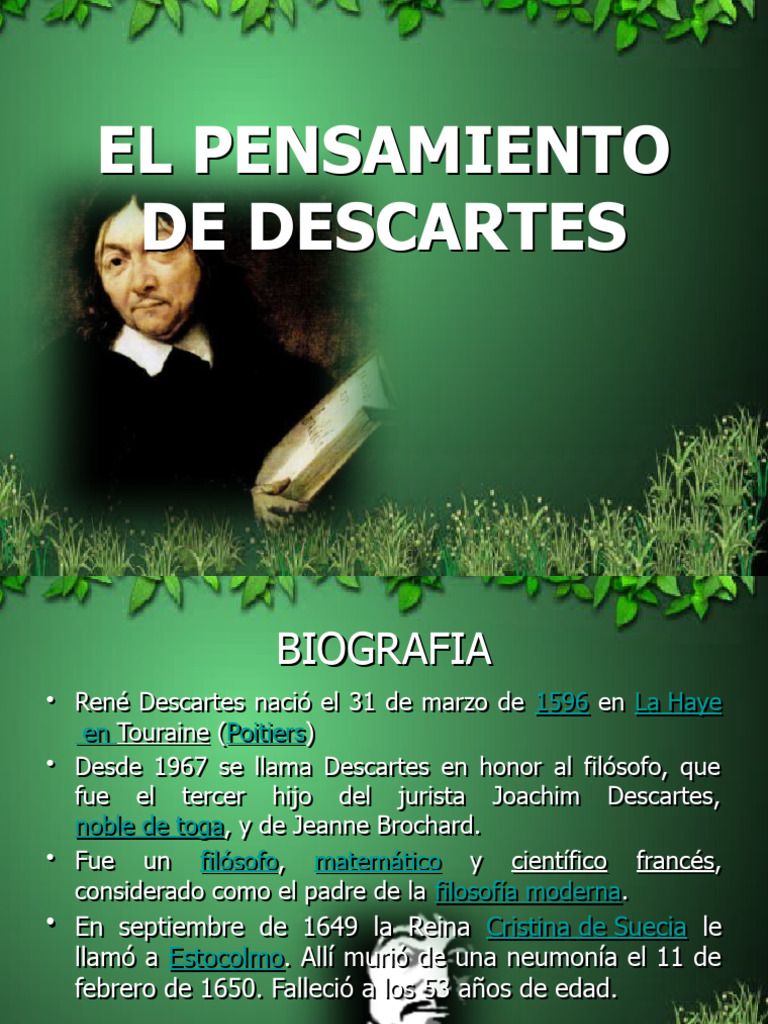 Biografía y Pensamiento de Descartes | PDF | René Descartes | Razón