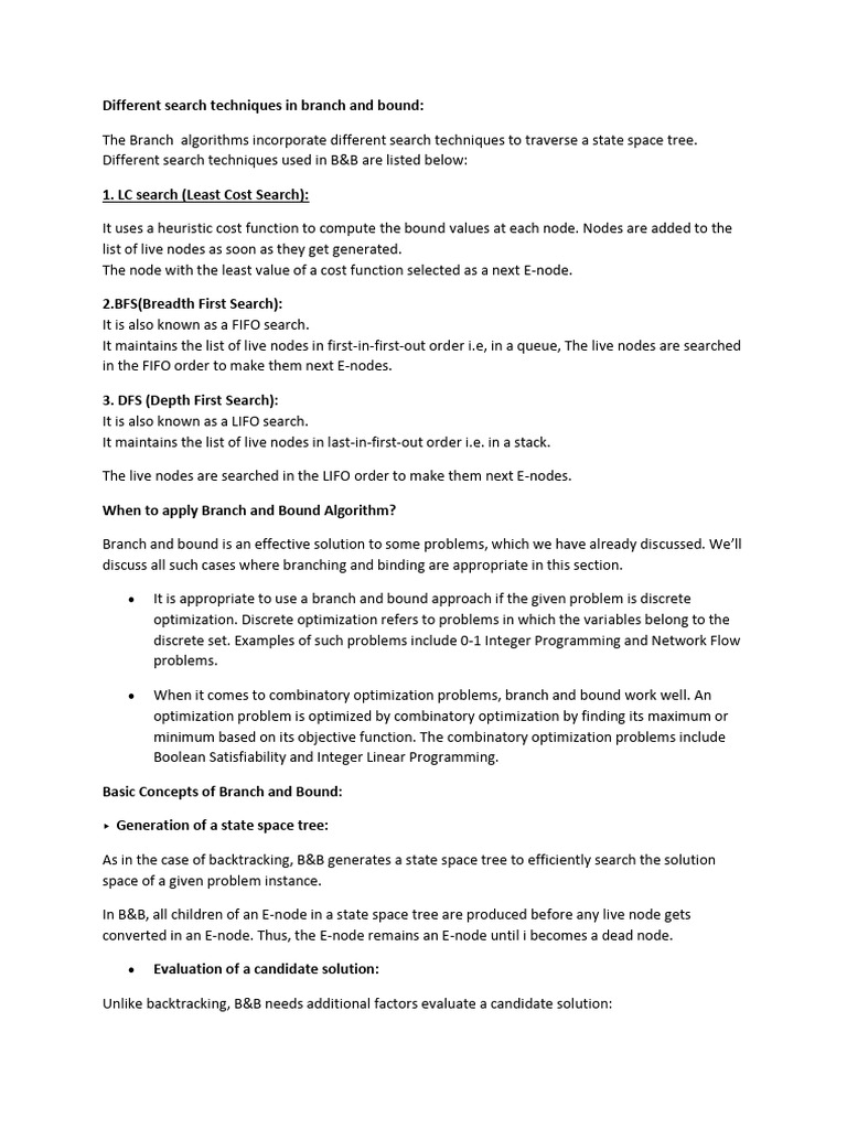 unit-2 branch and bound techniques | PDF | Mathematical Optimization ... unit-2 branch and bound techniques | PDF | Mathematical Optimization ...