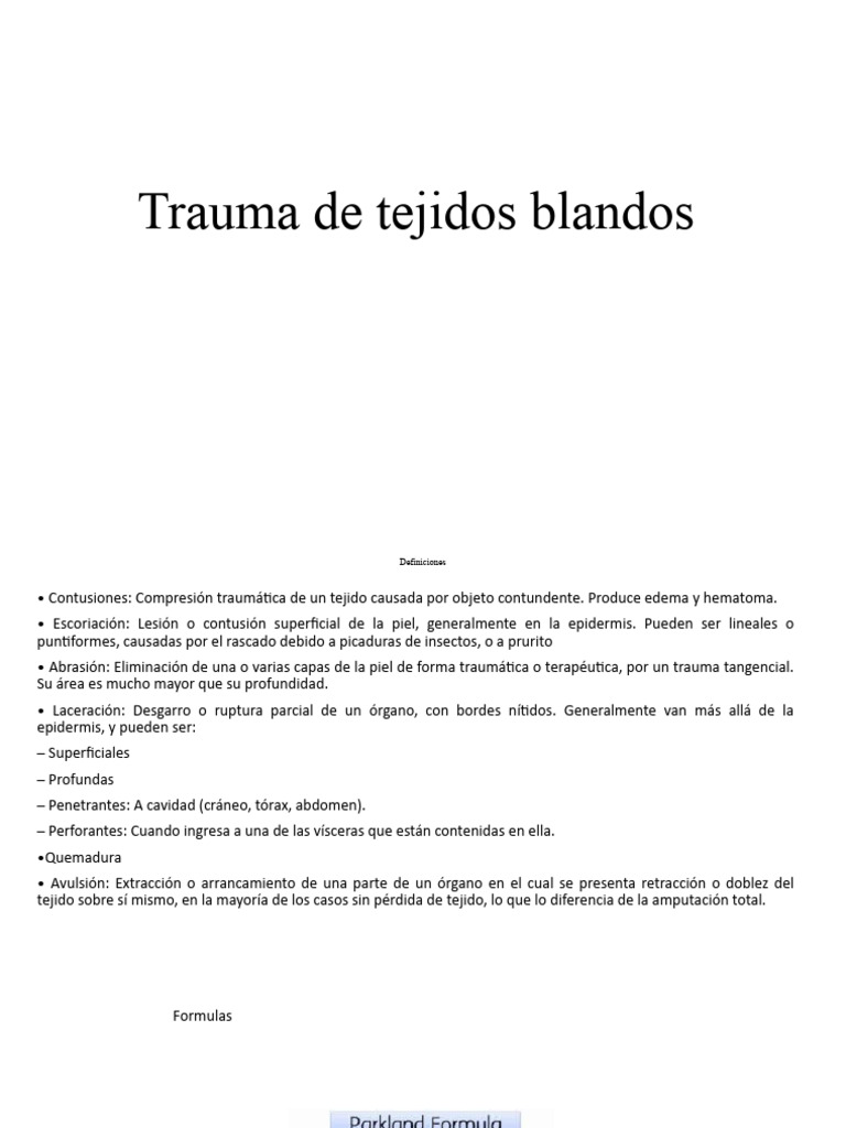 Trauma en Tejidos Blandos | PDF