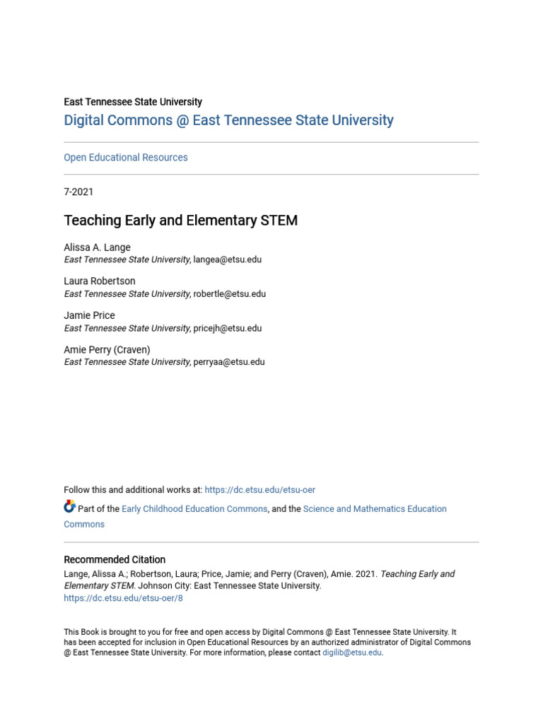 Teaching Early Elementary STEM Guide | PDF | Science Education | Science