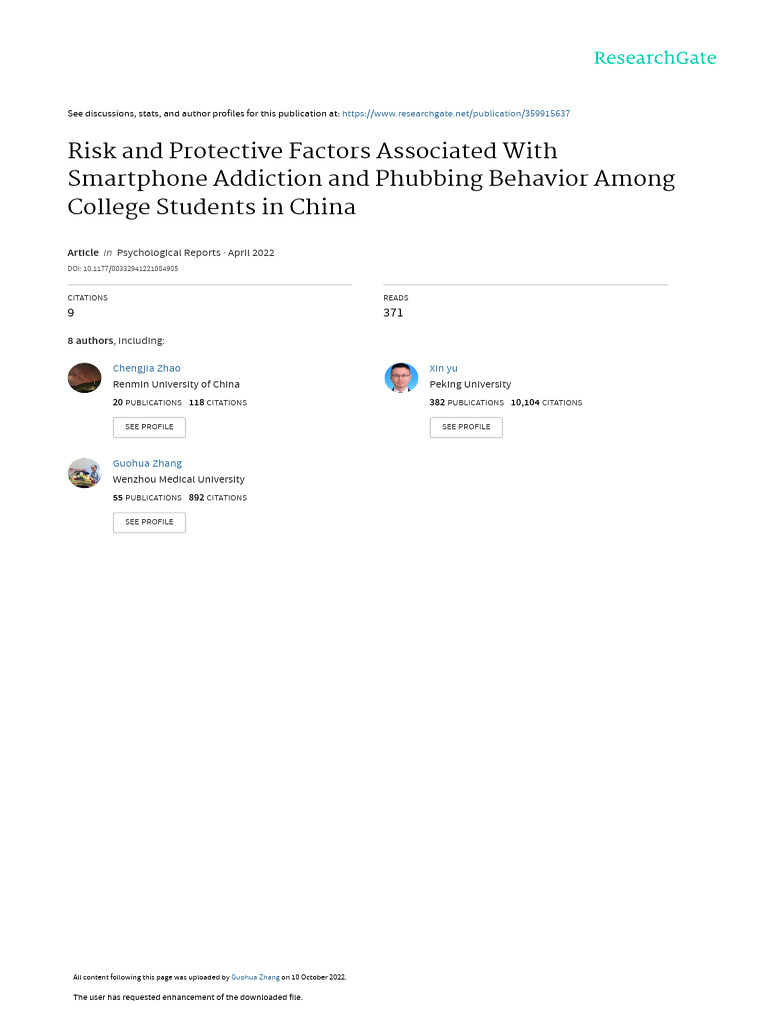 Risk and Protective Factors Associated With Smartphone Addiction and ... Risk and Protective Factors Associated With Smartphone Addiction and ...