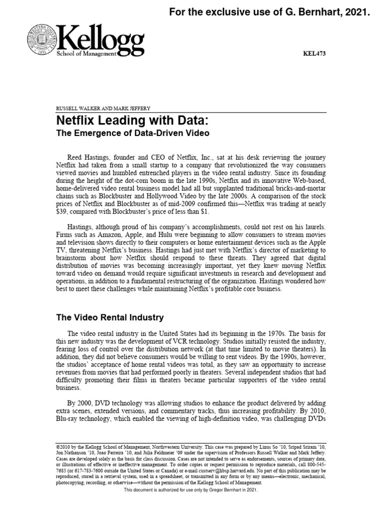 2021 06 07 Netflix Assignment Sent | PDF | Video On Demand | Netflix