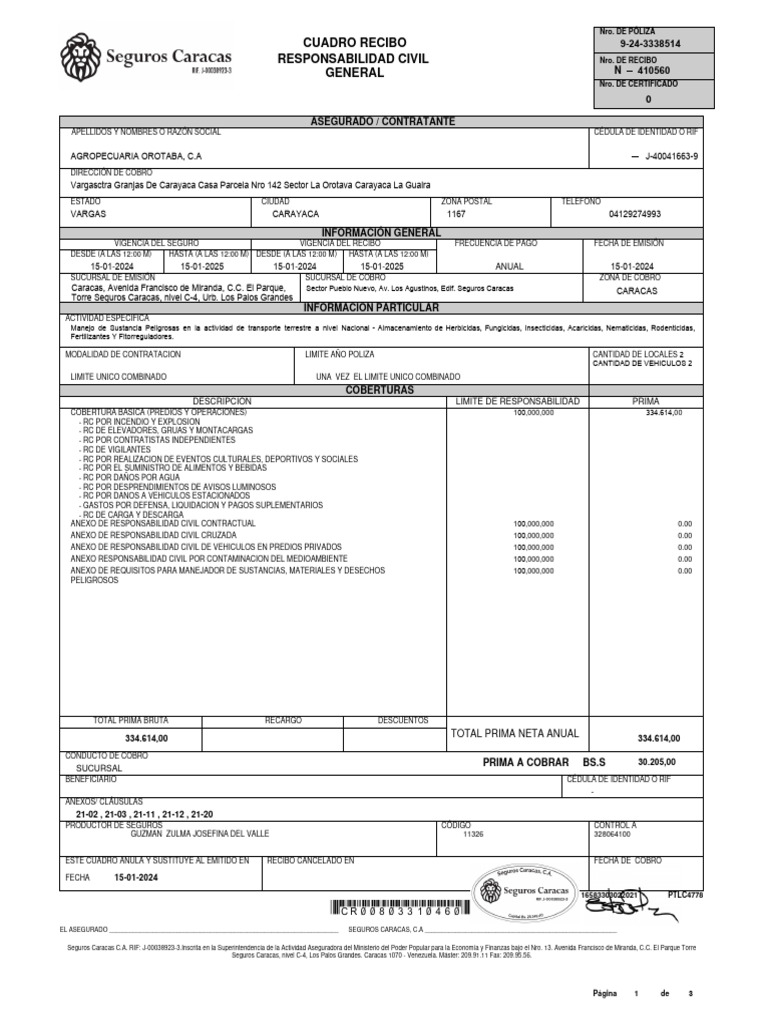 Poliza de Seguro | PDF | Póliza de seguros | Derecho civil (sistema legal)