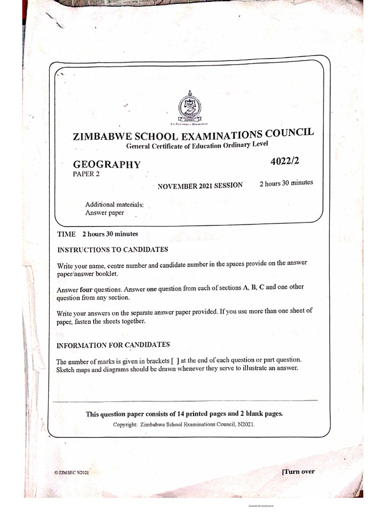 N2021 O Level Geography P2 | PDF