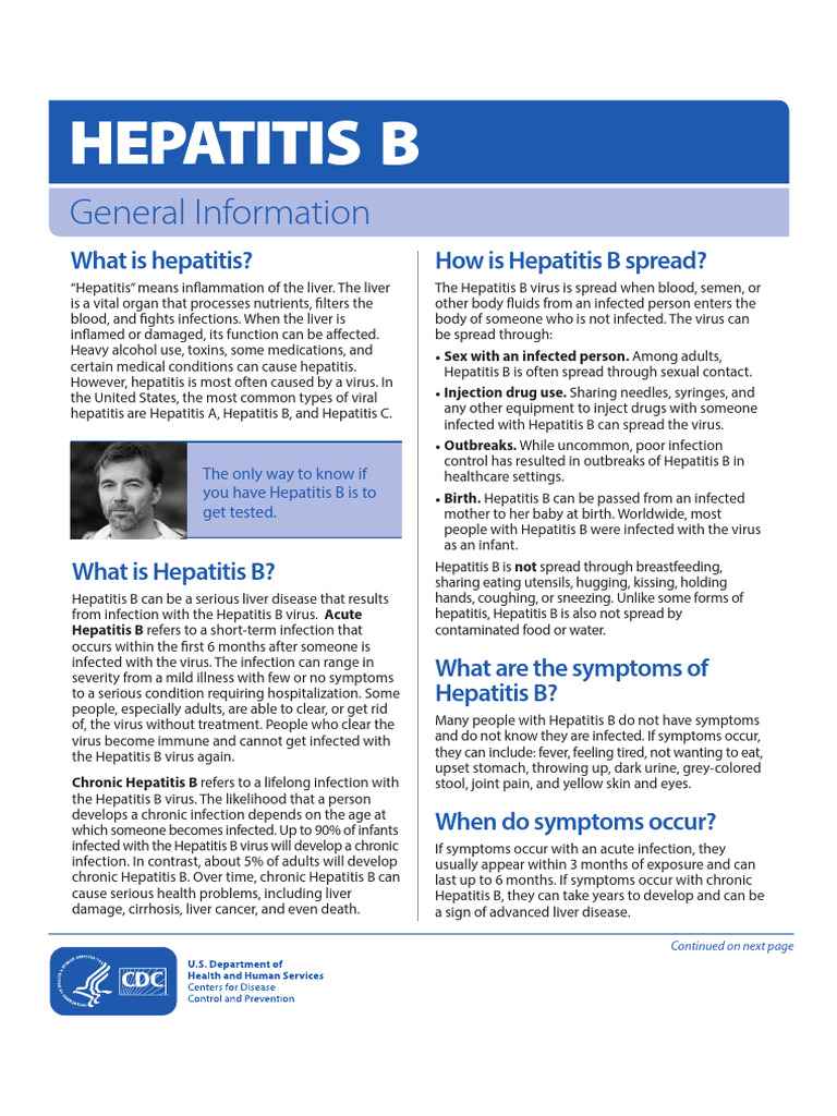 HTTPS:WWW CDC Gov:Hepatitis:Hbv:Pdfs:Hepbgeneralfactsheet | PDF | Hepatitis | Hepatitis B