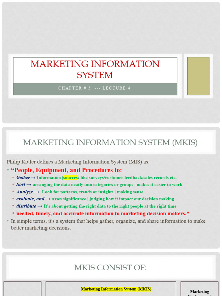 Lecture No 4 Marketing Information System Pdf Marketing Data Analysis